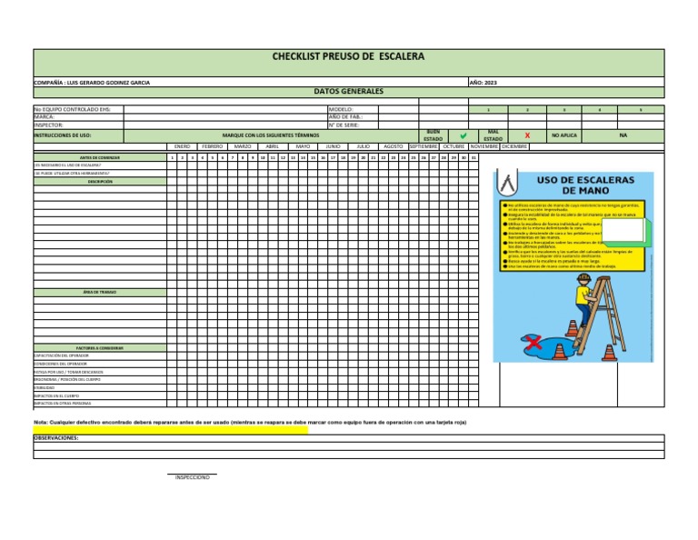 Checklist Preuso Escalera | PDF