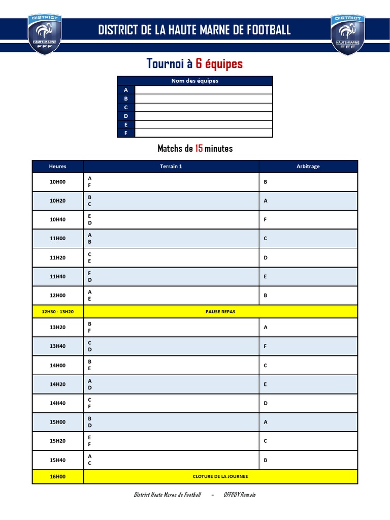Tournoi de Football Haute Marne 2023 | PDF