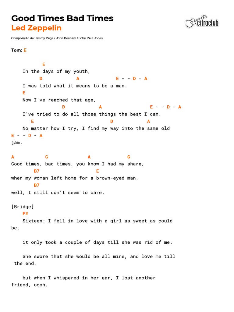 Good Times Bad Times - Led Zeppelin | PDF