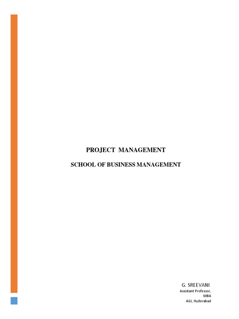 Project Management: School of Business Management | PDF