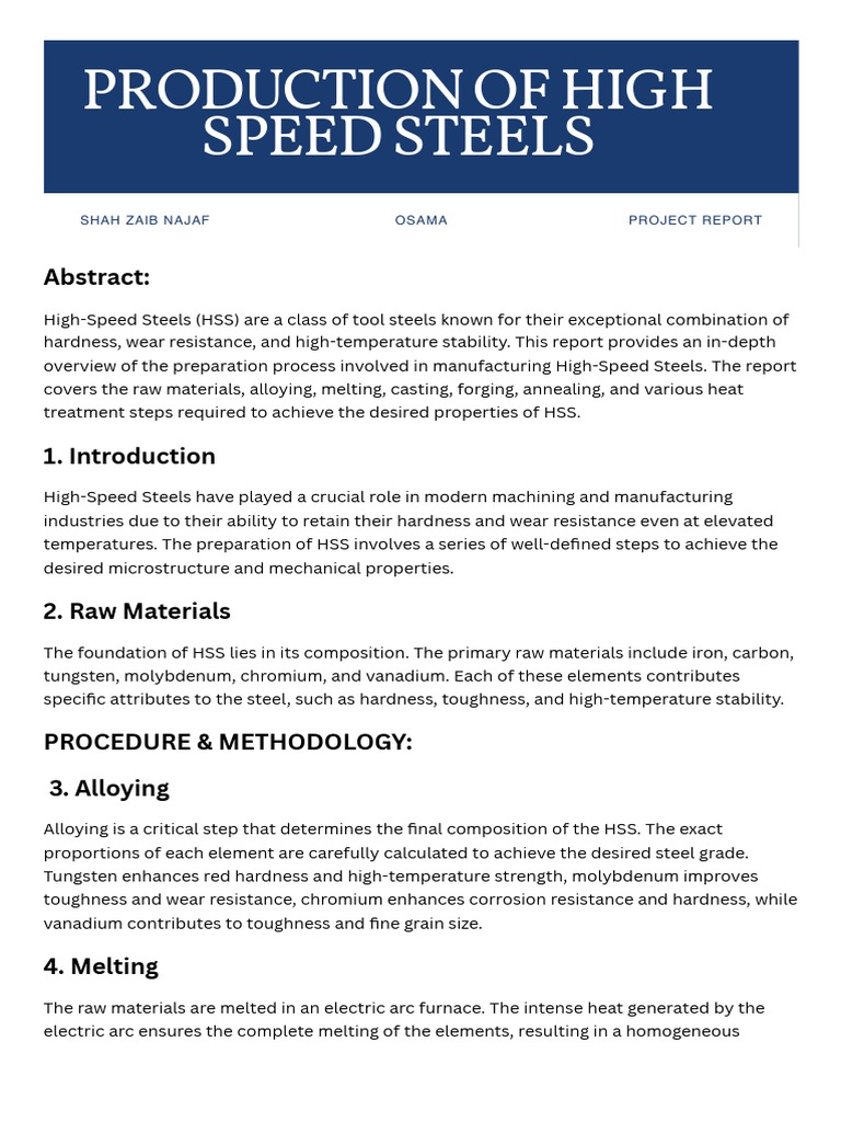 High Speed Steels | PDF | Steel | Heat Treating