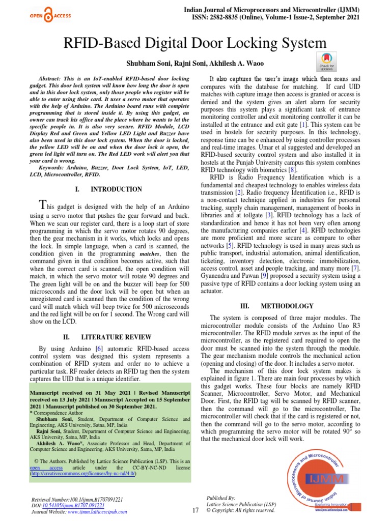 Rfid Project Work | Download Free PDF | Radio Frequency Identification ...