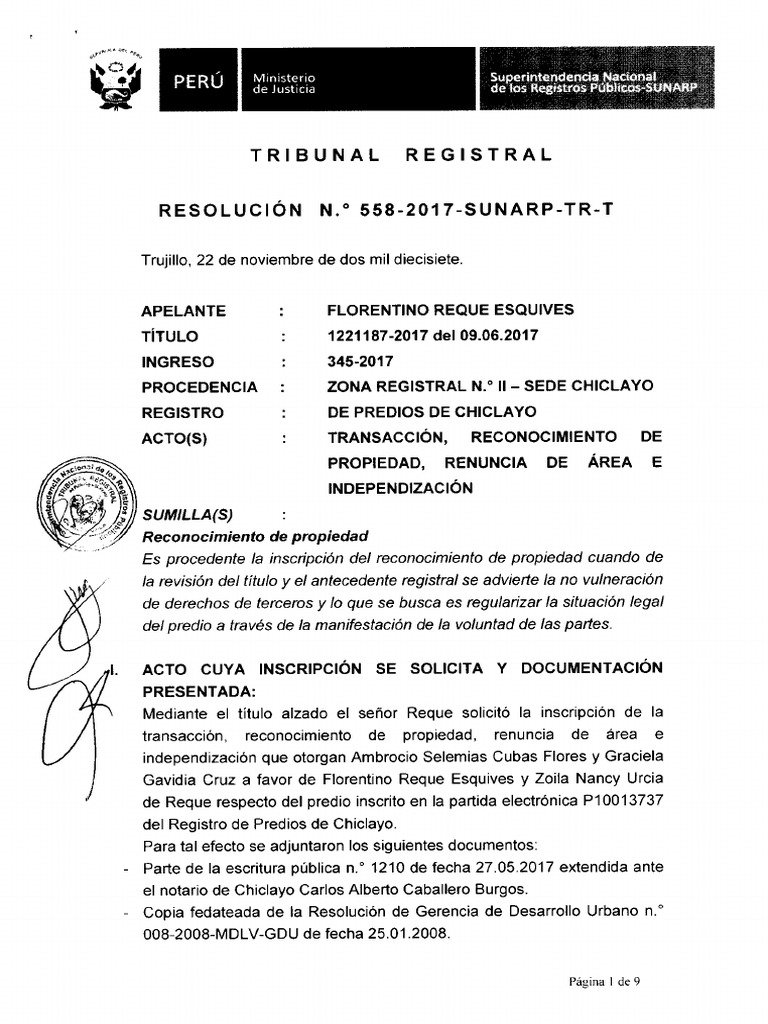 558 2017 Sunarp TR T | PDF