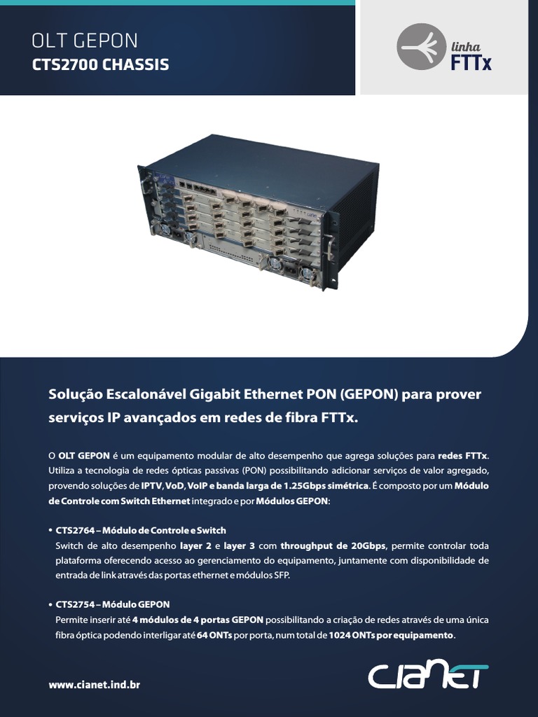 Olt Cts 2700 (Chassis) | PDF | Rede de computadores | Ethernet