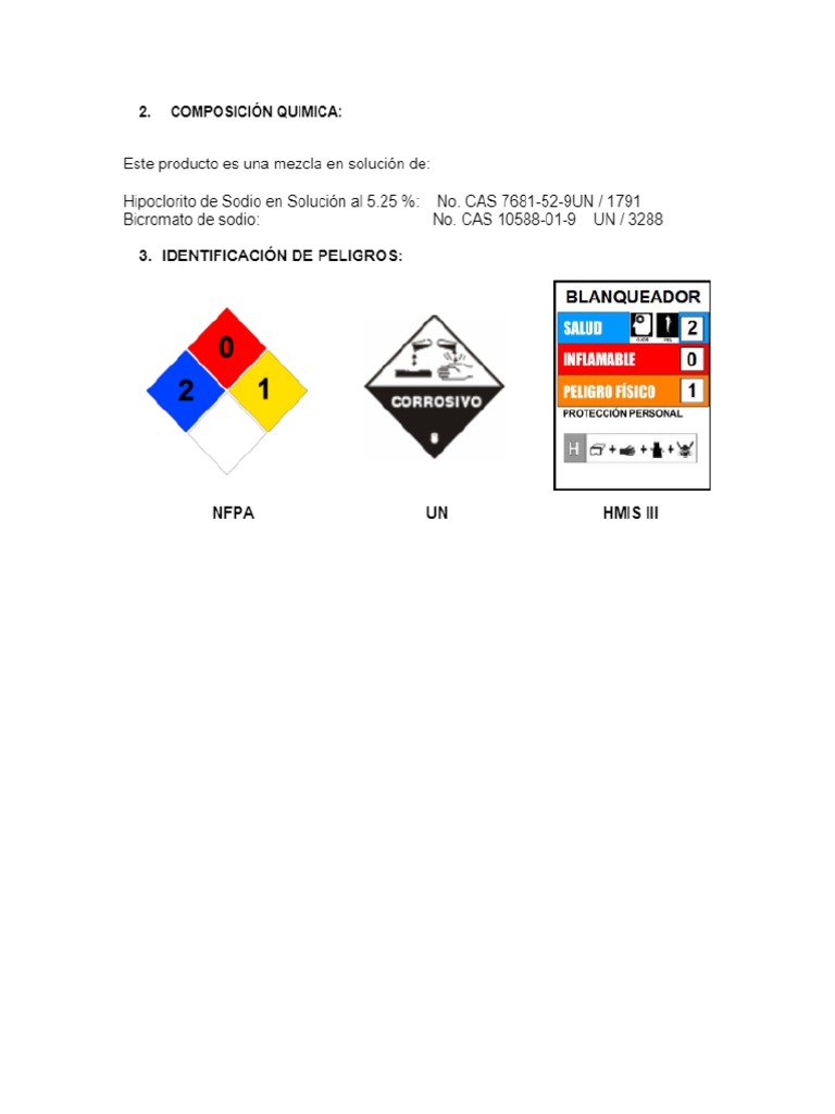 Pictograma Blanqueador | PDF