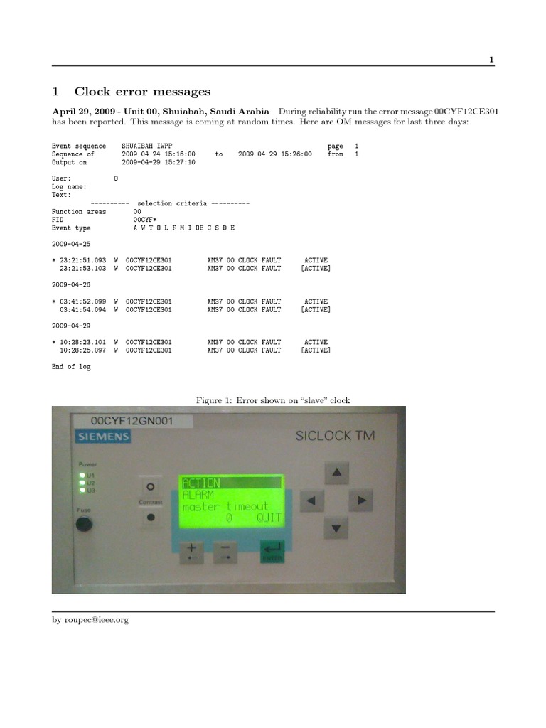 Tipos de Alarmas Siclock TM Siemens | PDF | Ip Address | Data Transmission