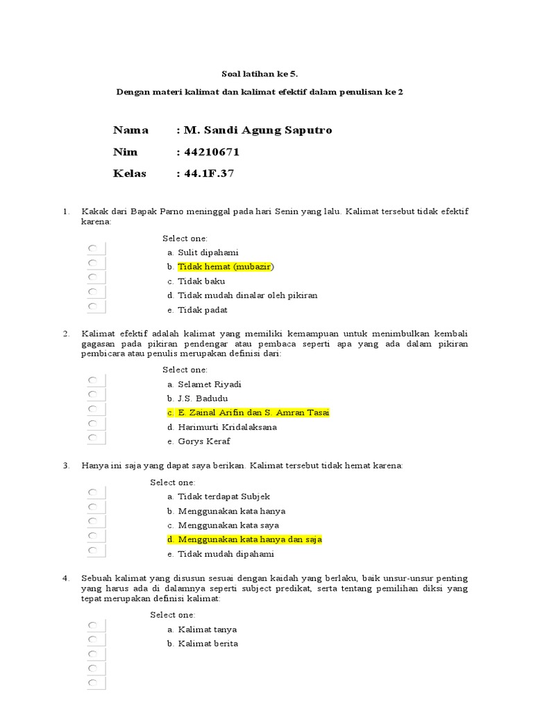 Bhs Indo Tugas5 | PDF