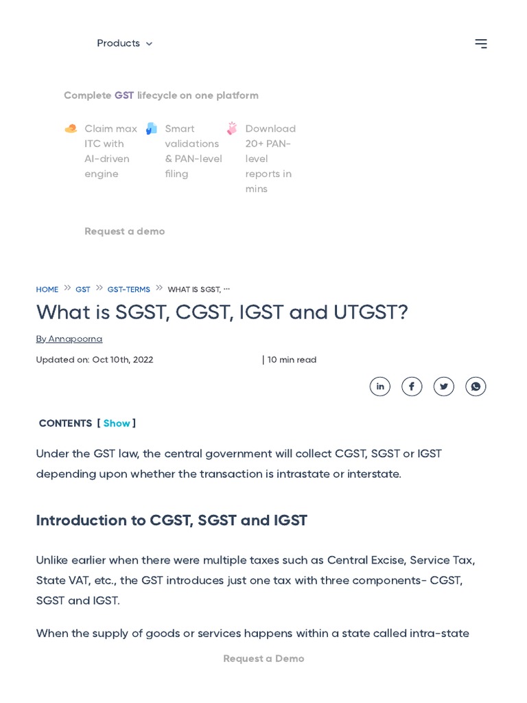 Understanding CGST, SGST, and IGST | PDF | Government Finances | Payments