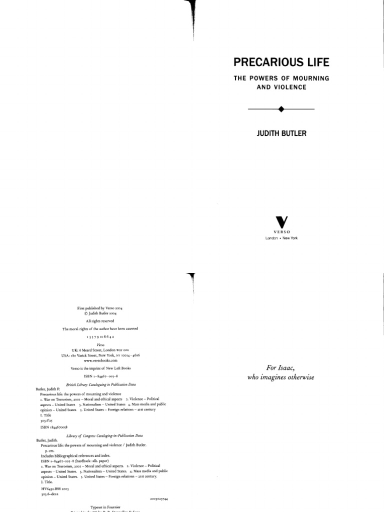 Butler Judith Precarious Life | PDF