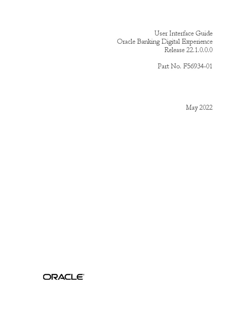 Oracle Banking Digital Experience User Interface Guide | PDF