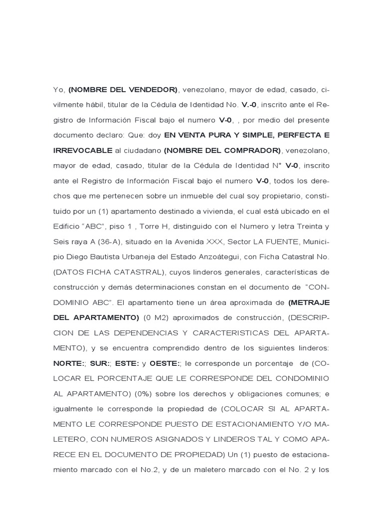 Modelo Compra Venta Apartamento-1 | PDF