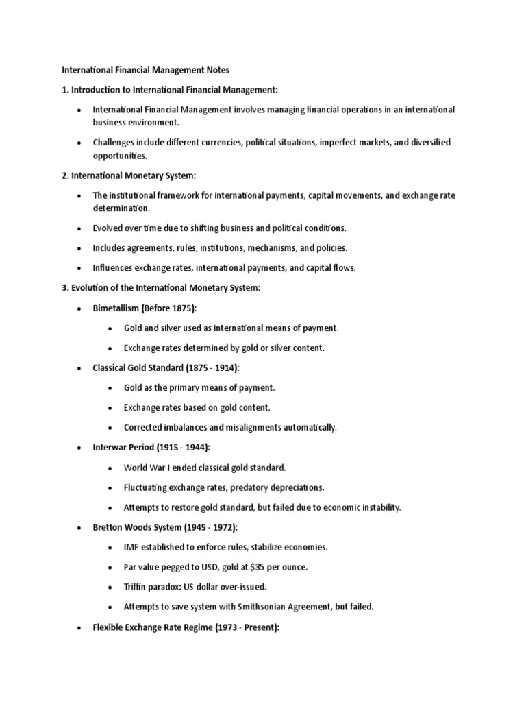 International Financial Management Notes | PDF