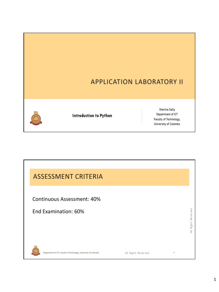 Lecture1-Introduction To Python | PDF