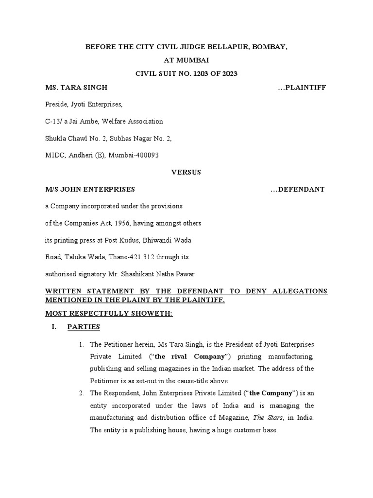 Written Statement | PDF