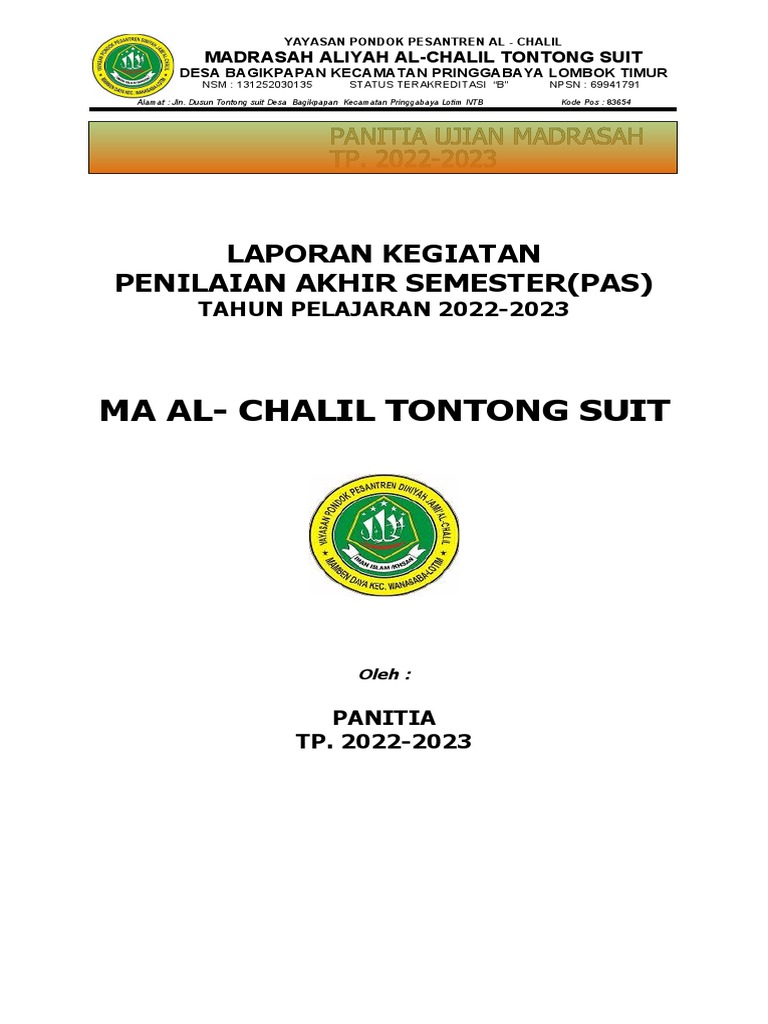 Laporan Kegiatan Panitia Pelaksana Ujian | PDF