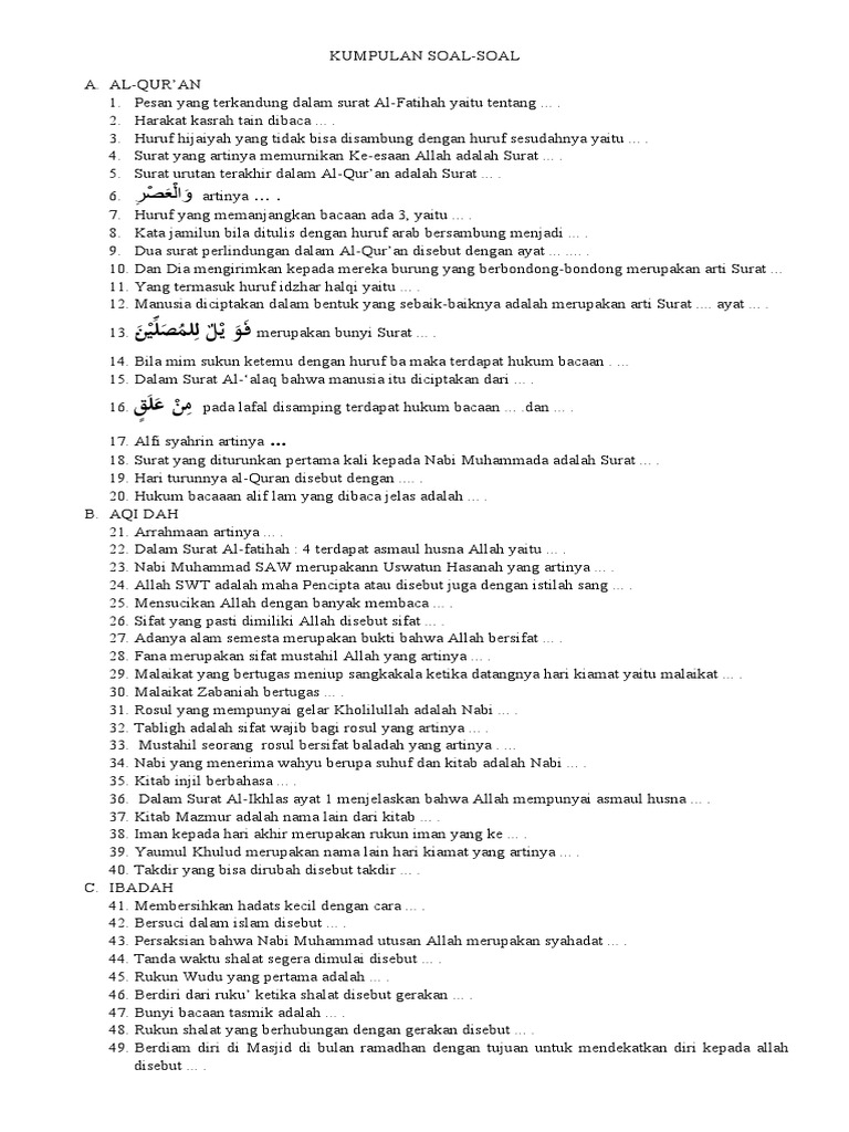 Kumpulan Soal Cca | PDF