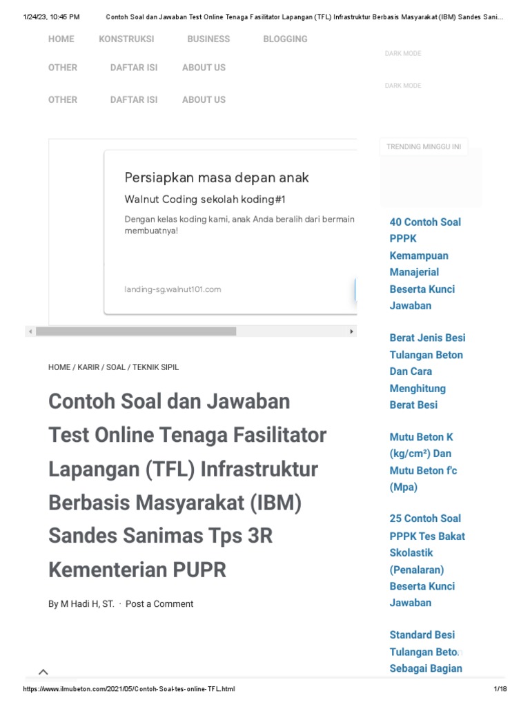 Contoh Soal dan Jawaban Test Online Tenaga Fasilitator Lapangan (TFL ...