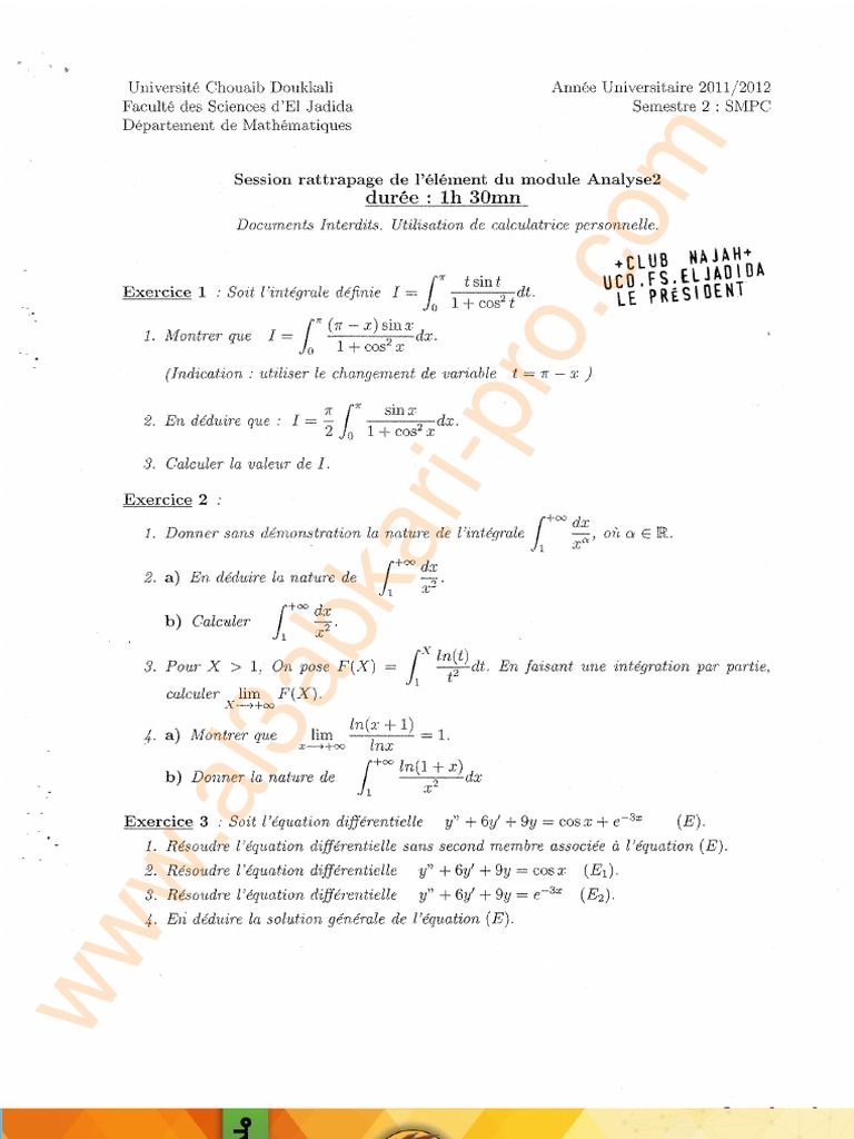 3 Polycopié N°3 Des Examens | PDF