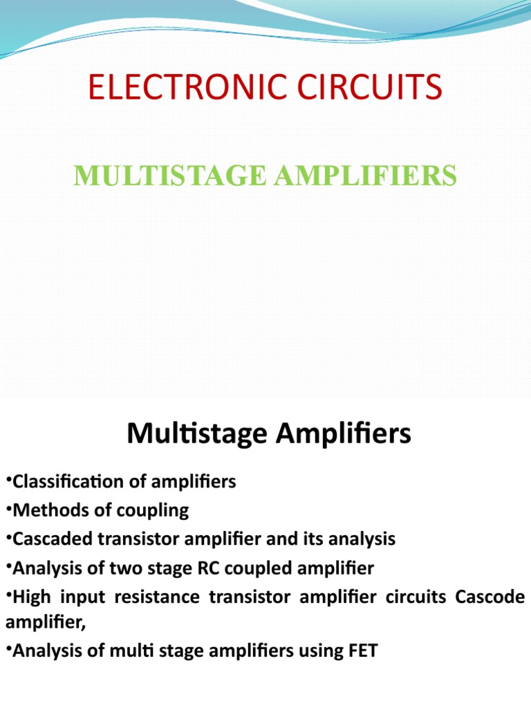 Understanding Multistage Amplifiers | PDF