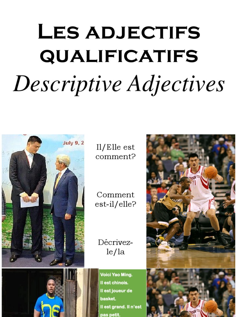 Les Adjectives Qualificatifs Notes | PDF