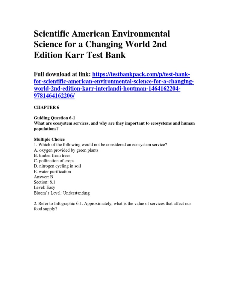 Scientific American Environmental Science For A Changing World 2nd ...