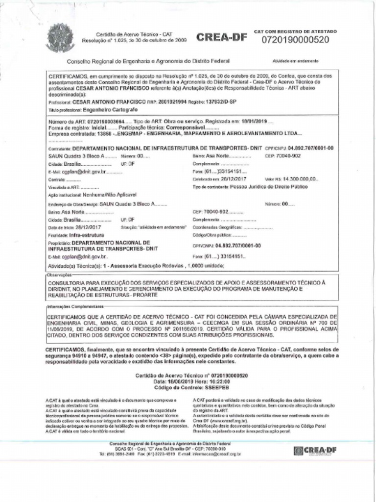 Dnit Proarte 0720190000520 2019 | PDF