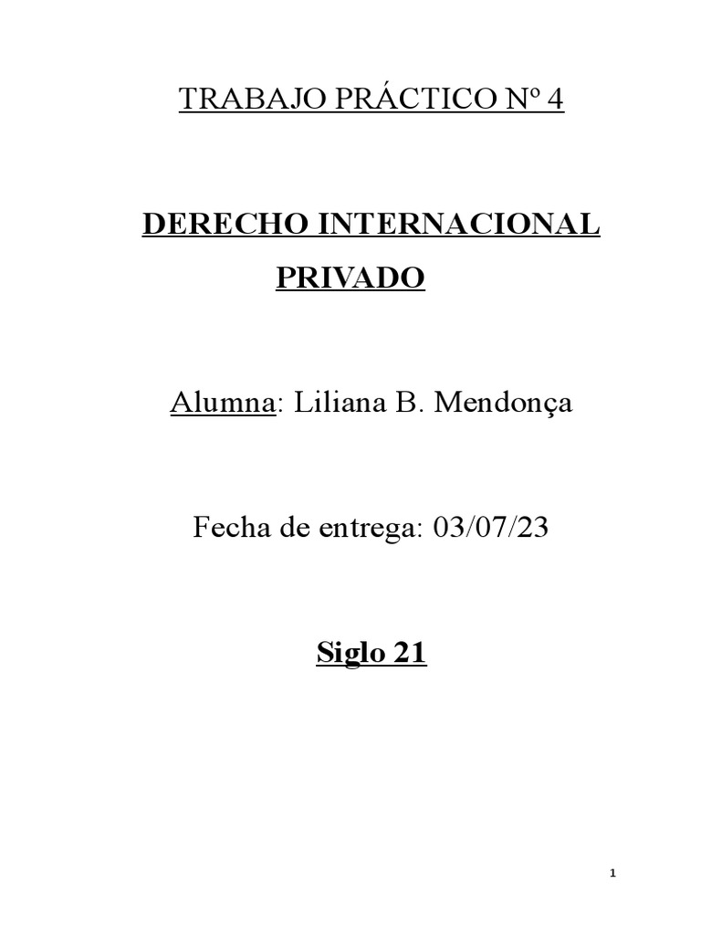 RESOLUCIÓN TP 4 DIPr | PDF