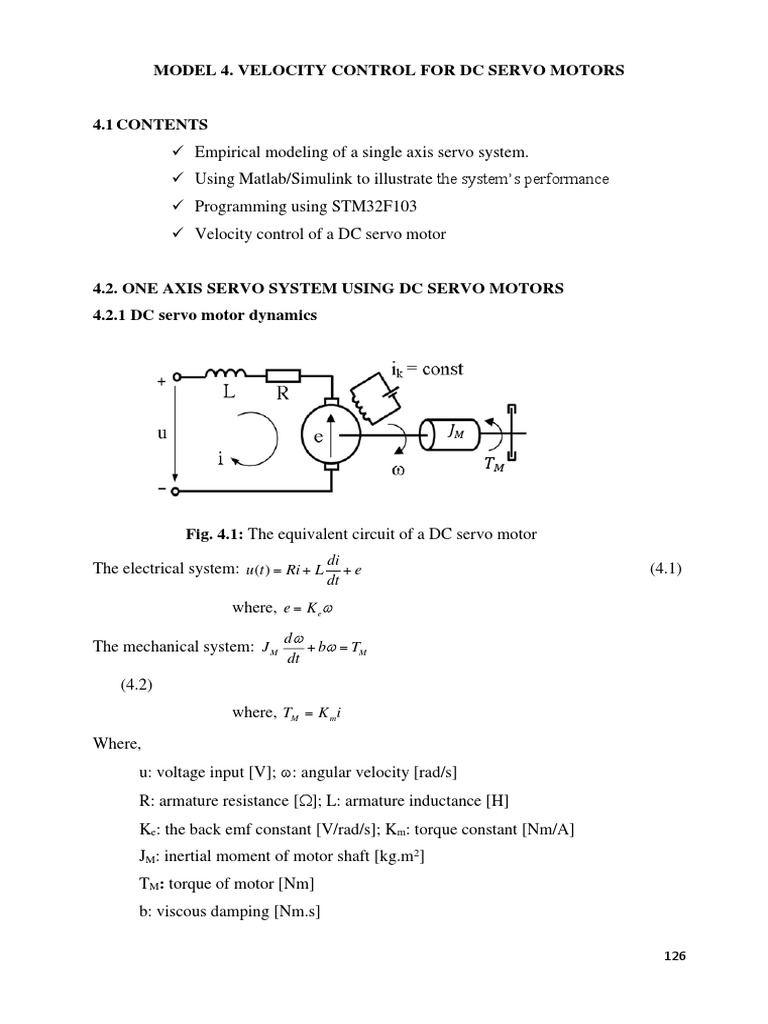 M4. Velocity control for DC servo motors | PDF | Electric Motor ...