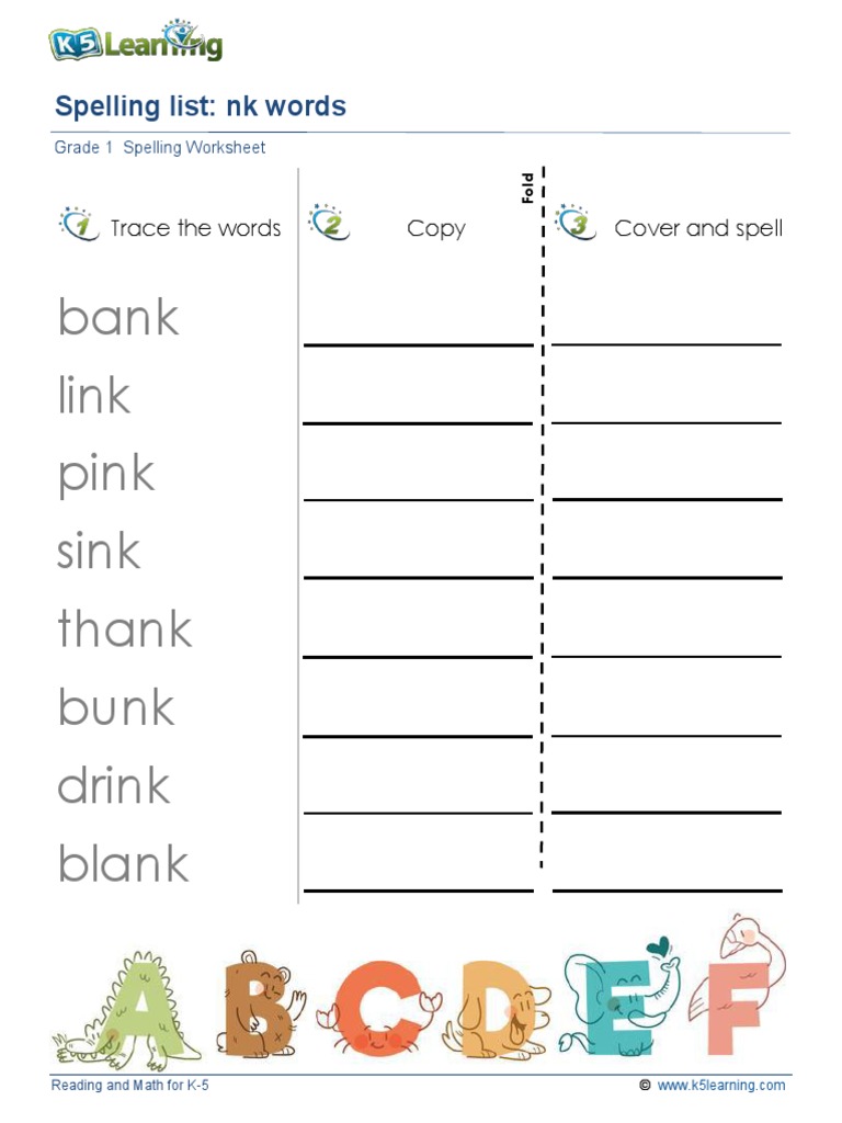 Grade 1 Spelling List NK Words | PDF | Poetry