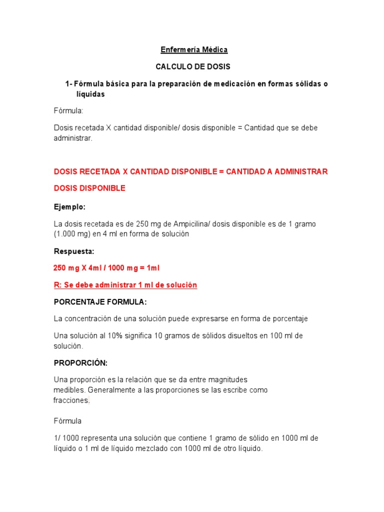 Calculo de Dosis | PDF