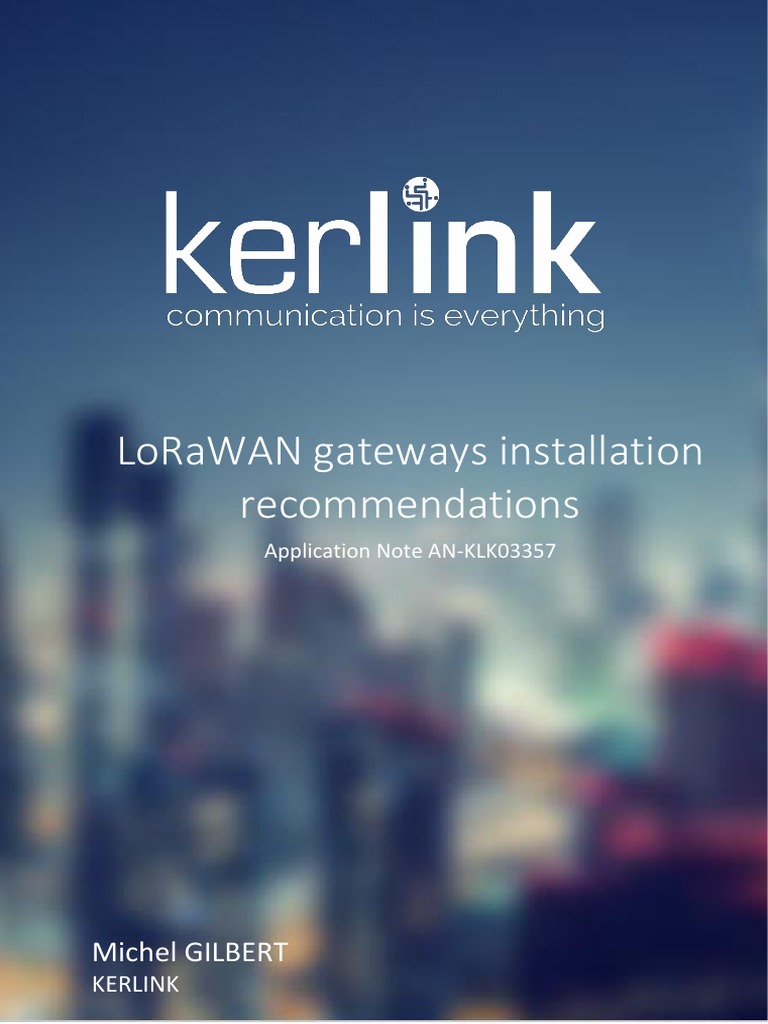 Lorawan Gateways Installation Recommendations - v1.0 | PDF | Quality Of Service | Computer Network