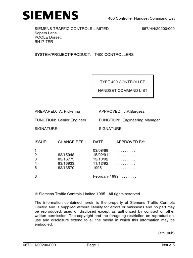 T400 Controller Handset Handbook | PDF | Pointer (Computer Programming) | Central Processing Unit