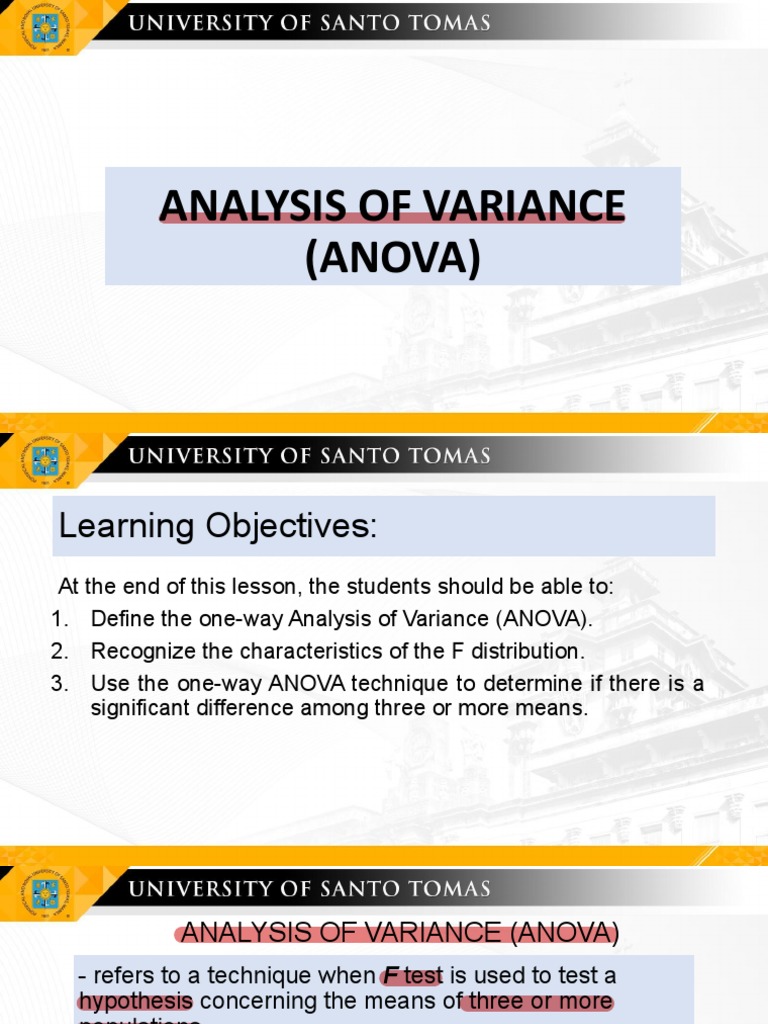 6A-1 - ANOVA (F Test) Updated | PDF | Analysis Of Variance | F Test
