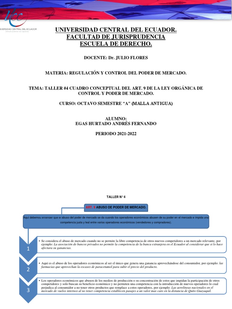 TALLER 4 - ANDRES EGAS | PDF | Monopolio | Mercado (economía)