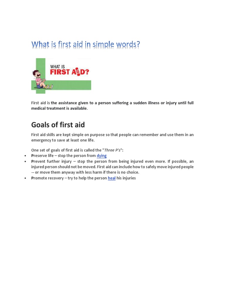 FIRST AIDS WORKSHEET (1) | PDF