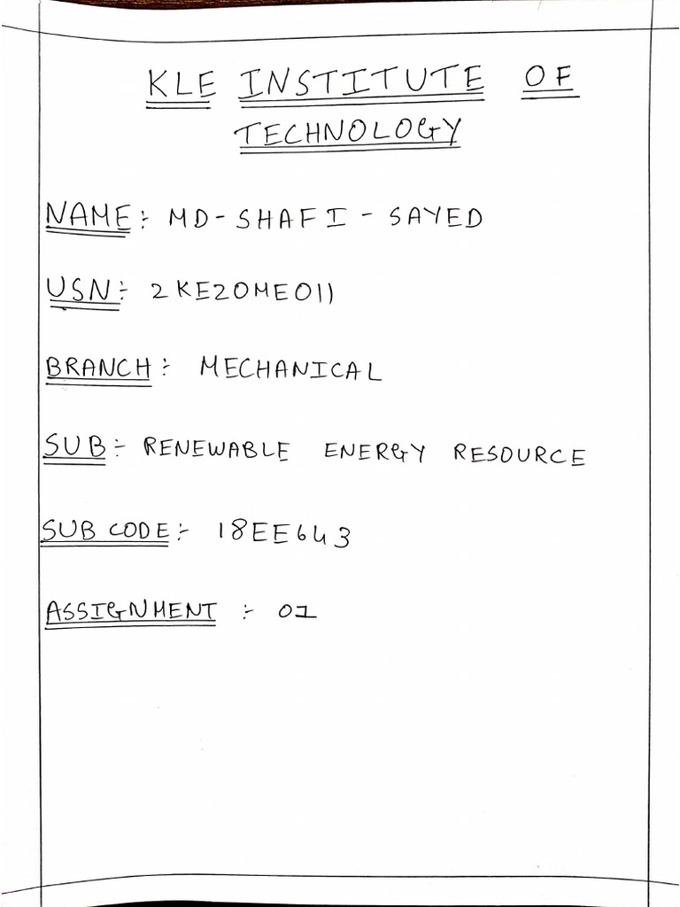 EEE Assignment 1 | PDF