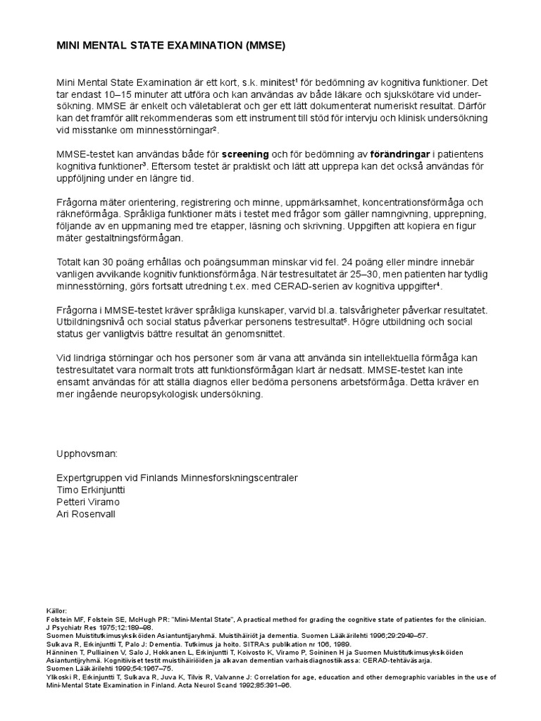 Mmse Test | PDF