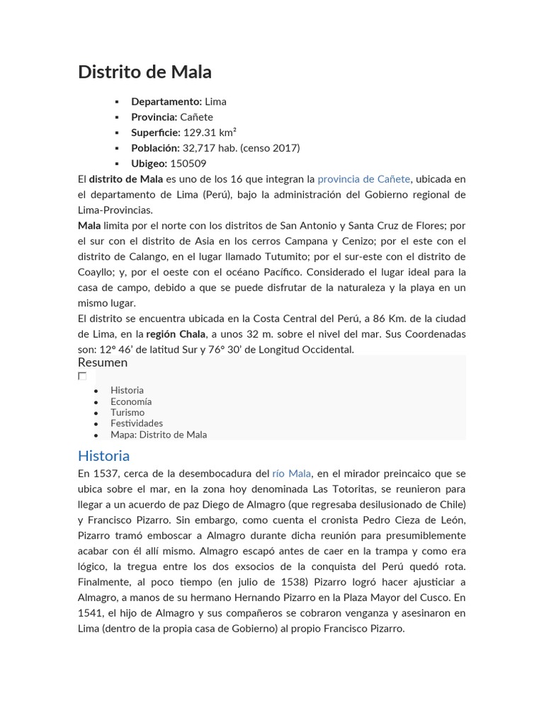 Distrito de Mala | PDF