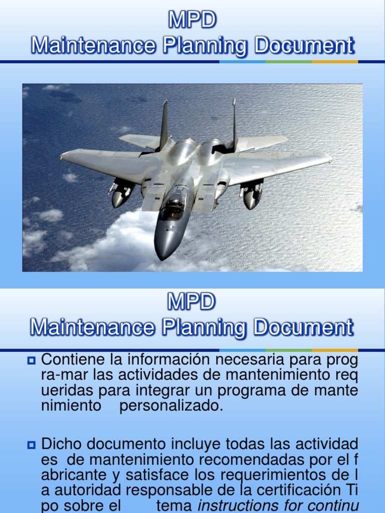 MPD Maintenance Planning Document | PDF | Planificación | Informática
