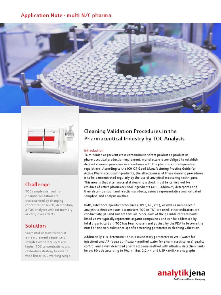 AppNote SP 0016 MultiNC TOC Cleaning Validation en | PDF