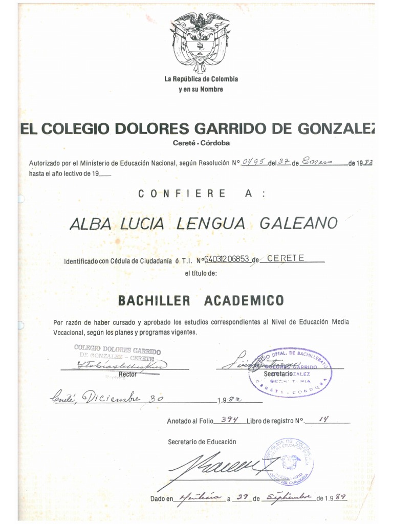 Diploma De Bachiller Pdf