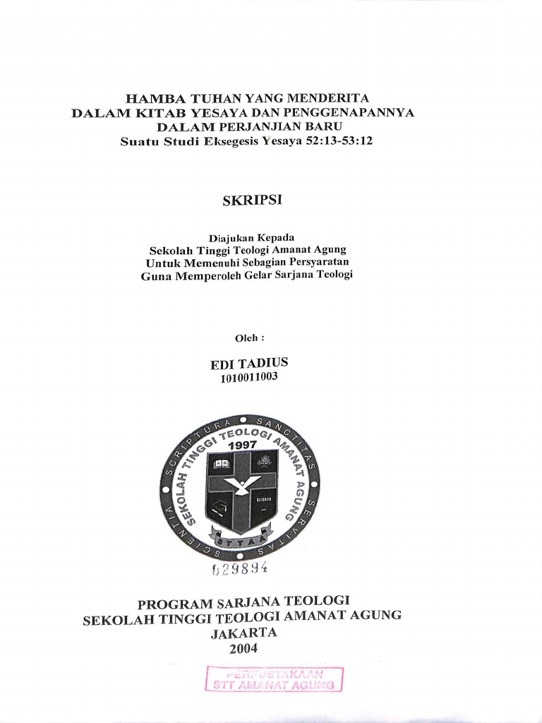 Eksegesis Yesaya 52:13-53:12 | PDF