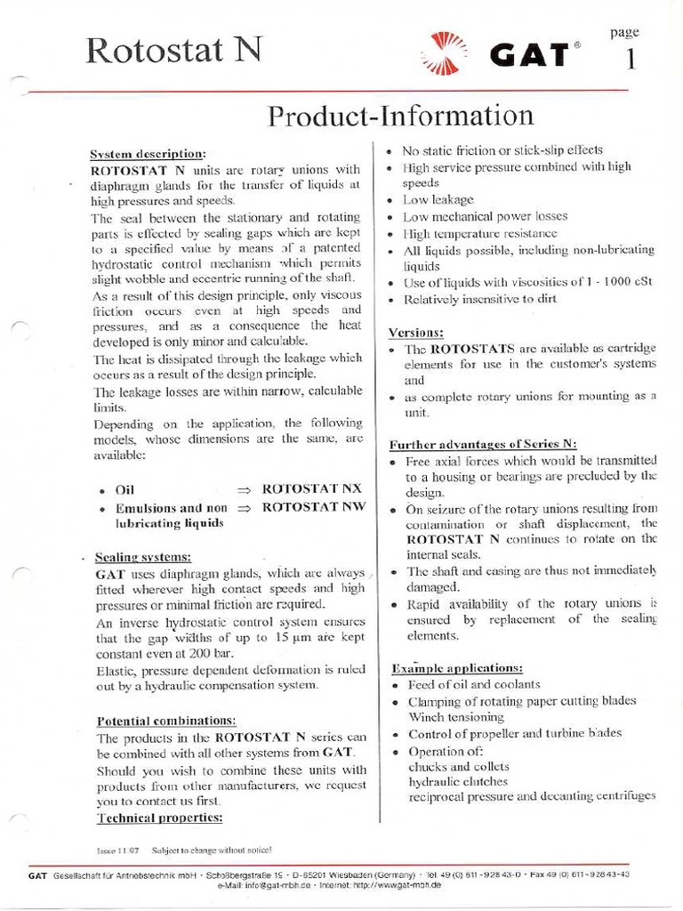 Rotostat NX200 | PDF