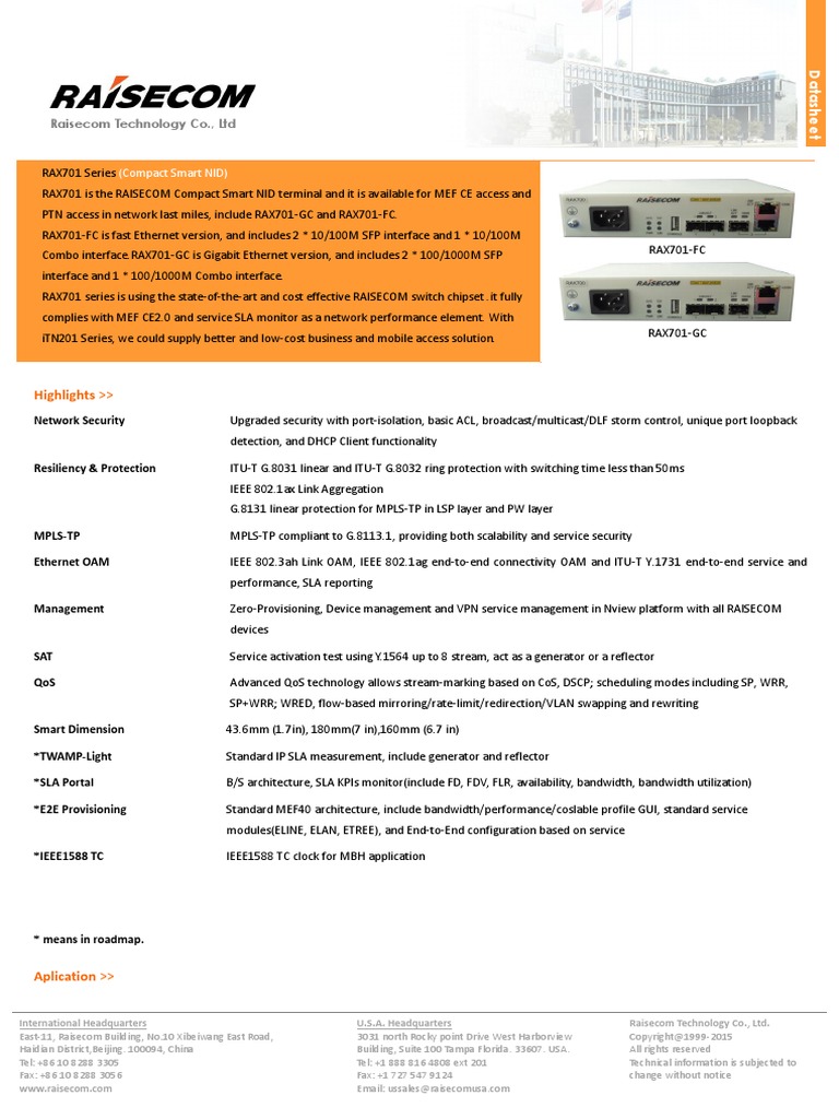 RC Datasheet RAX701 | PDF