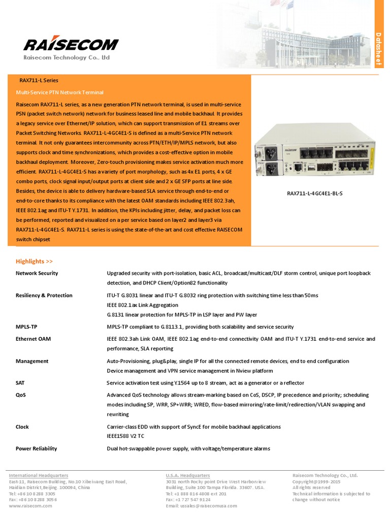 RC Datasheet RAX711 L 201604 | PDF