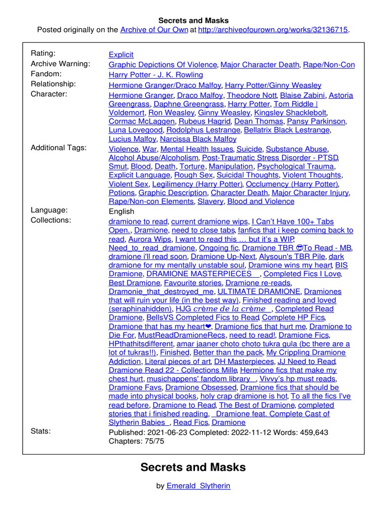 Secrets and Masks | PDF