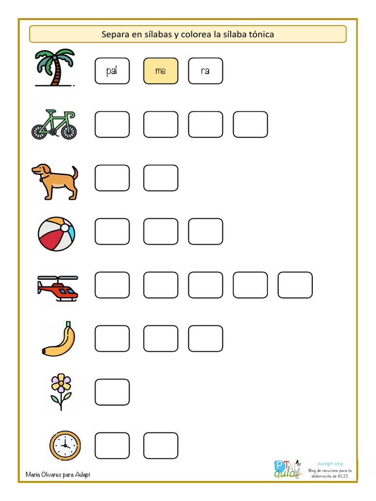 Ejercicios Silaba Tónica | PDF