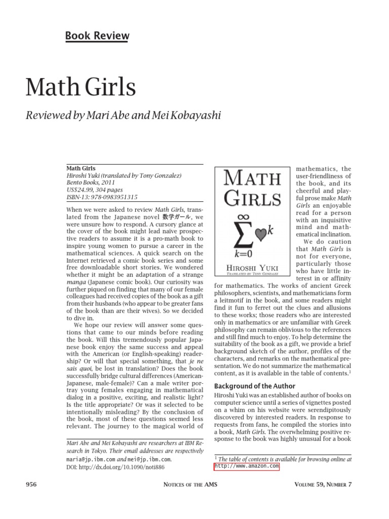 Math Girls Rtx120700956p | PDF | General Fiction