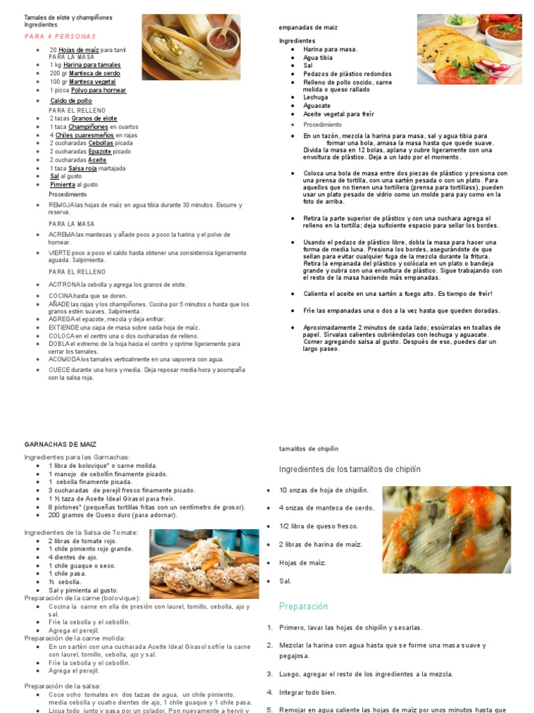 Recetas de Maiz | PDF
