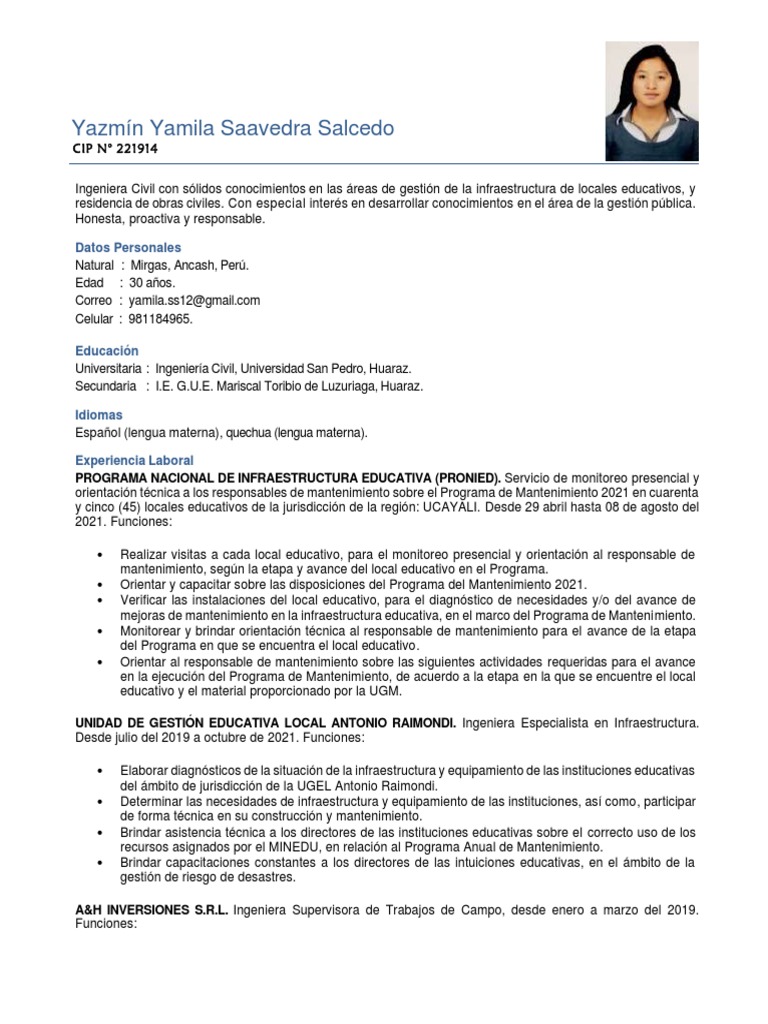 CV Documentado - Yamila | PDF